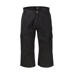Cargoshorts Lerros "Bermuda mit Cargotaschen, lang geschnitten", Herren, Gr. 34, schwarz graphite, 100% Baumwolle, Hosen Cargoshorts