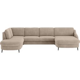 Sit & More Wohnlandschaft SIT & MORE "Soul U-Form", beige, B:356cm H:90cm T:239cm, 100% Polyester, Sofas, Wohnlandschaft, wahlweise mit Bettfunktion und Bettkasten oder Schubkasten