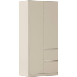 Dreht&uuml;renschrank Rauch "Kleiderschrank Schrank Garderobe W&auml;scheschrank COSTA Breite 91 cm", beige (champagner), eingriffe beige (champagner), B:91cm H:197cm T:54cm, Holzwerkstoff, Schr&auml;nke, Dreht&uuml;renschrank, Breite 91 cm grifflose Front mit Push-to-Open Funktion MADE IN GERMANY