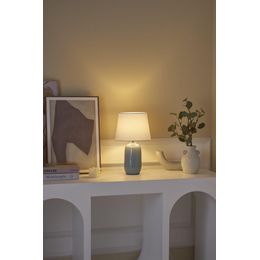 PAULEEN Tischleuchte "Glowing Hug max20W Blau/Beige 230V Stoff/Keramik", wei&szlig; (wei&szlig;, beige), 1, &Oslash; 23cm H: 39,5cm, Leuchten, E14, Tischleuchte