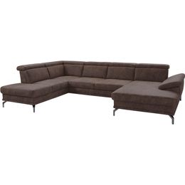 Sit & More Wohnlandschaft SIT & MORE "Scorpio U-Form", braun, B:353cm H:85cm T:236cm, Sofas, Wohnlandschaft, inklusive Sitztiefenverstellung, mit Kopf- und Armteilverstellung