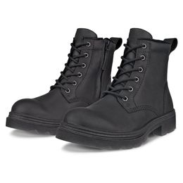 Schn&uuml;rboots Ecco "GRAINER W", Damen, Gr. 37, schwarz, Leder, Schuhe Schn&uuml;rboots, Stiefelette, Winterboots, Blockabsatz, mit Schurwollfutter