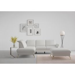 Sit & More Ecksofa SIT & MORE "Fashion L-Form", grau (hellgrau), B:250cm H:84cm T:207cm, Sofas, Ecksofa, wahlweise mit Kopfteilverstellung, Vorziehsitz, motorisch, Nickelf&uuml;&szlig;e
