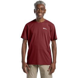 T-Shirt Jack Wolfskin "DELGAMI S/S M", Herren, Gr. XL (54/56), rot (deep, ruby), Obermaterial: 100% POLYESTER, Shirts T-Shirt