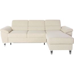 Sit & More Ecksofa SIT & MORE "Sorano L-Form", beige (linen), B:250cm H:88cm T:161cm, Sofas, Ecksofa, wahlweise mit Bettfunktion und Bettkasten
