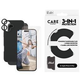 CARE BY PANZERGLASS Displayschutzglas "3-in-1 Protection, Glass, Case, Lenscover", schwarz (schwarz, transparent), B:11cm H:2,6cm T:19,5mm, Displayfolien, Displayschutzfolie, Schutzfolie, Bildschirmschutz, kratz- & sto&szlig;fest, Displayschutzglas