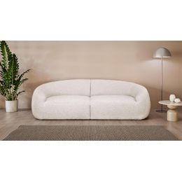 Big-Sofa "YANI, Designersofa, organische Form, Ma&szlig;e B/T/H: 240/64/81 cm", beige (creme), B:240cm H:81cm T:100cm, 100% Polyester, LeGer Home by Lena Gercke, Sofas, Big-Sofa, mit Wellenunterfederung, auch in Boucl&eacute;, passend zur Serie