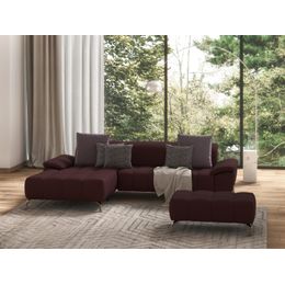 Sit & More Ecksofa SIT & MORE "Cool L-Form", lila (chianti), B:290cm H:79cm T:185cm, Sofas, Ecksofa, wahlweise mit Kopfteilverstellung und Vorziehsitz, motorisch
