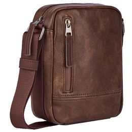 Umh&auml;ngetasche Camel Active "Traces", Herren, Gr. B/H/T: 17cm x 21cm x 5,5cm, braun, Lederimitat, Taschen Umh&auml;ngetasche, Herren, Schultertasche, funktional mit vielen F&auml;chern