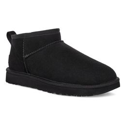 UGG Australia Schlupfboots UGG "Unisex Classic Ultra Mini", Damen, Gr. 11 (42), schwarz, Veloursleder, Schuhe Schlupfboots, Ankleboots, Schlupfboots zum Schlupfen