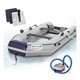 ArtSport Schlauchboot 3,80 m mit 2 Sitzb&auml;nke, Aluboden, Paddel, Pumpe, Tasche & Reparaturset