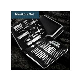 TPFBeauty Manik&uuml;re- & Pedik&uuml;re-Set 26-teilig aus Kunstleder - Schwarz