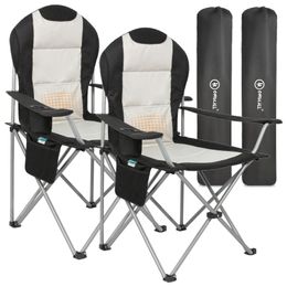 HOMECALL Klappbar Campingstuhl, Hochlehner Angelstuhl, mit Getr&auml;nkehalter, wei&szlig;/schwarz