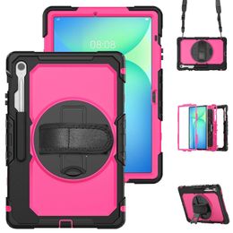 Wigento F&uuml;r Samsung Galaxy Tab S10 FE Plus H&uuml;lle Halter & Schultergurt Pink