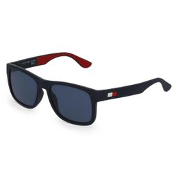 Tommy Hilfiger TH 1556/S | Herren-Sonnenbrille | Fassung: Vollrand, Quadratisch, Kunststoff, Blau Rot | Glasfarbe: Blau