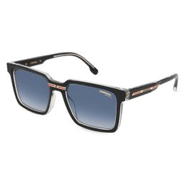 Carrera VICTORY C 02/S | Herren-Sonnenbrille | Fassung: Vollrand, Quadratisch, Kunststoff, Schwarz Kristall | Glasfarbe: Blau