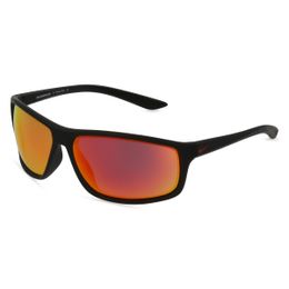 Nike ADRENALINE M EV 1113 | Herren-Sonnenbrille | Fassung: Vollrand, Quadratisch, Kunststoff, Schwarz Matt | Glasfarbe: Orange Spiegel Orange