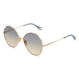 Chlo&eacute; Chlo&eacute; CH0093S | Unisex-Sonnenbrille | Fassung: Vollrand, Butterfly, Metall, Gold Gl&auml;nzend | Glasfarbe: Grau Verlaufend Mehrfarbig