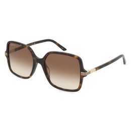 Gucci GG1449S | Unisex-Sonnenbrille | Fassung: Vollrand, Quadratisch, Acetat, Havanna Gl&auml;nzend | Glasfarbe: Braun Verlaufend