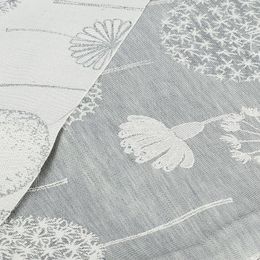 buttinette Halbleinen-Jacquard "Pusteblumen", silber