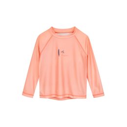 Playshoes Badeshirt 'Surfbrett Palme' M&auml;dchen Gr&ouml;&szlig;e 122/128 altrosa