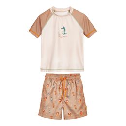 Playshoes Badeset 'Wildtiere' Jungen Gr&ouml;&szlig;e 74/80 sand / mokka / hellgr&uuml;n / orange
