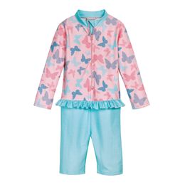 Playshoes Badeanzug 'Schmetterlinge' M&auml;dchen Gr&ouml;&szlig;e 74/80 blau / aqua / rosa / hellpink