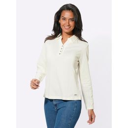 WITT Damen Langarmshirt mit Faltenpartien, ecru, Gr&ouml;&szlig;e 36