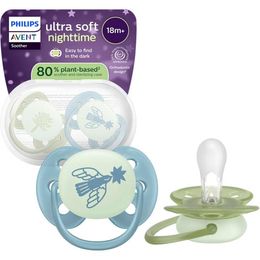 Schnuller ultra soft nighttime Silikon, gr&uuml;n/blau, ab 18 Monaten Philips Avent