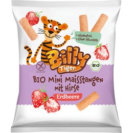 Billy Tiger Kindersnack Mini Maisstangen mit Hirse Erdbeere ab 3 Jahren