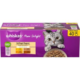 whiskas Nassfutter Katze Gefl&uuml;gel Ragout in Gelee, Pure Delight, Megapack (40x85 g)