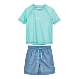 Playshoes Badeset 'Hai' Jungen Gr&ouml;&szlig;e 98/104 t&uuml;rkis / dunkelblau / mint