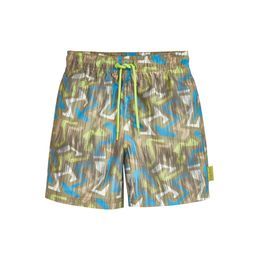 Playshoes Badeshorts Jungen Gr&ouml;&szlig;e 86/92 blau / oliv / neongr&uuml;n / wei&szlig;