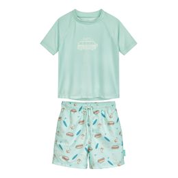 Playshoes Badeset 'Surf-Bus' Jungen Gr&ouml;&szlig;e 98/104 ecru / cyanblau / mint / rostrot