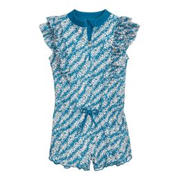 Playshoes Badeanzug M&auml;dchen Gr&ouml;&szlig;e 122/128 petrol / orange / wei&szlig;