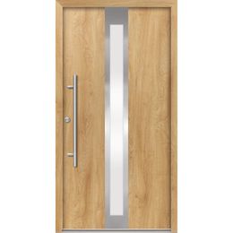 Splendoor Alu-Stahlhaust&uuml;r 'B01' eichefarben natur links 110 x 210 cm
