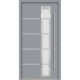 Splendoor Alu-Stahlhaust&uuml;r 'B06' grau rechts 100 x 210 cm