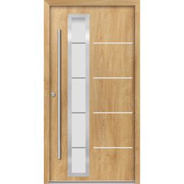 Splendoor Alu-Stahlhaust&uuml;r 'B06' eichefarben natur links 110 x 210 cm