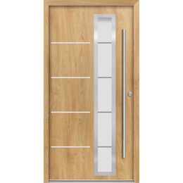 Splendoor Alu-Stahlhaust&uuml;r 'B06' eichefarben natur rechts 100 x 210 cm