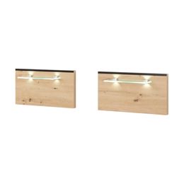 Aufsatzpaneel f&uuml;r Nachtkommode Solid - holzfarben - Glas,Massivholz - 55 cm - 30 cm - cm 16,0 - Sconto