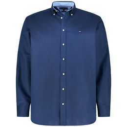 Herren Gro&szlig;e Gr&ouml;&szlig;en | Tommy Hilfiger Freizeithemd mit Leinen Farbe dunkelblau Gr&ouml;&szlig;e: 4XL