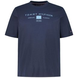 Herren Gro&szlig;e Gr&ouml;&szlig;en | Tommy Hilfiger T-Shirt mit Label-Print Farbe marine Gr&ouml;&szlig;e: 4XL