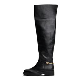 Tommy Hilfiger Overknees 'Horsebit' Damen Gr&ouml;&szlig;e 38 schwarz Winterschuhe