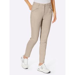 Heine Witt Damen R&ouml;hrenhose mit B&uuml;gelfalten, sand, Gr&ouml;&szlig;e 38