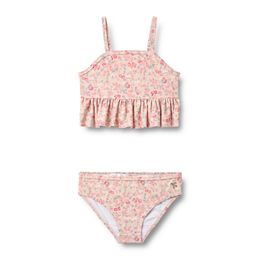 Wheat Bikini 'L&aelig;rke' girl size 122 Light yellow / Mint / Apricot / Coral
