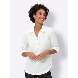 WITT Damen Schlupf-Bluse in b&uuml;gelfreier Cr&ecirc;pe-Qualit&auml;t, ecru, Gr&ouml;&szlig;e 40