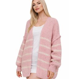 Worldclassca Knit Cardigan 'Strick Jacke mit Streifen' female Pink size S/L