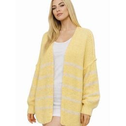 Worldclassca Knit Cardigan 'Strick Jacke mit Streifen' female Yellow size S/L
