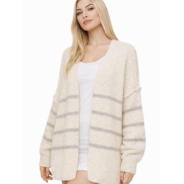 Worldclassca Knit Cardigan 'Strick Jacke mit Streifen' female Beige size S/L