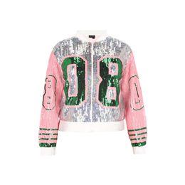 NAEMI &Uuml;bergangsjacke Damen Gr&ouml;&szlig;e XS/S grasgr&uuml;n / neonpink / silber